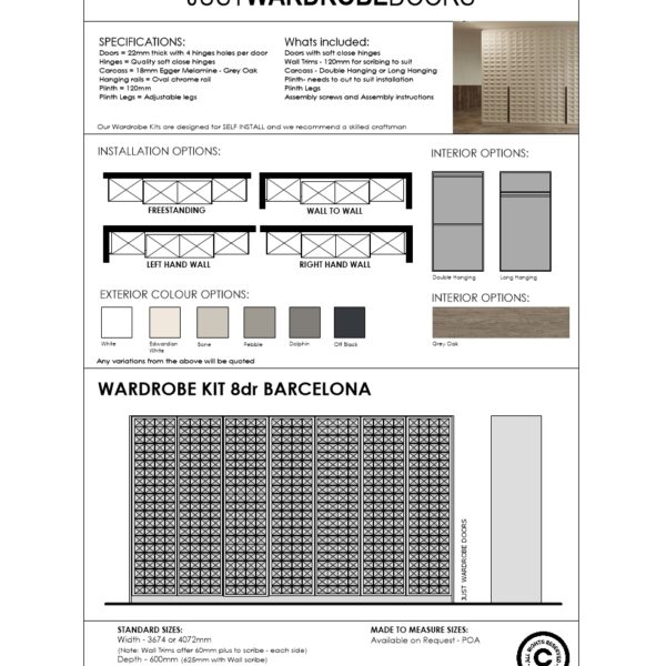 Fitted Luxury Wardrobe Kits | Simple to Order | Just Wardrobe Doors